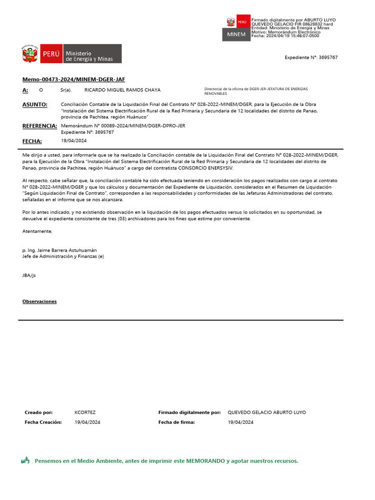 Memo 00473 2024 MINEM DGER JAF | PDF