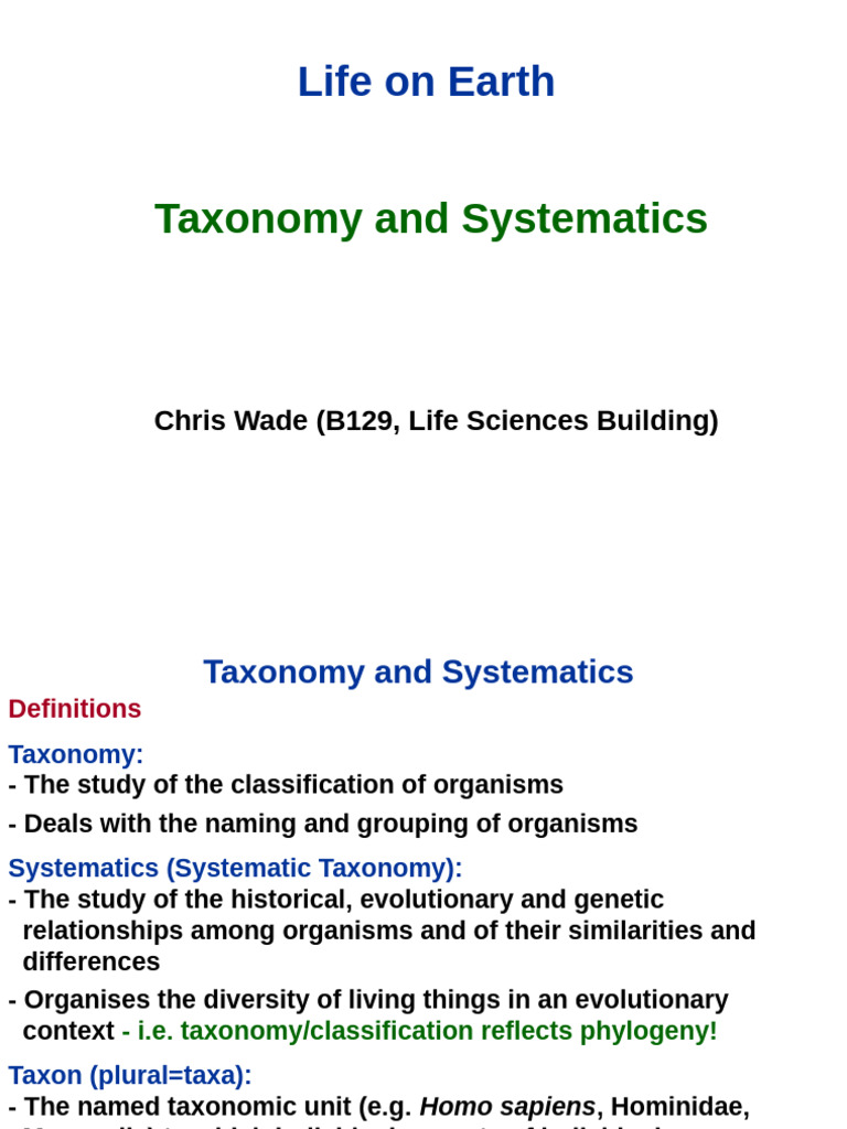 Loetaxonomy+systematics Full | PDF