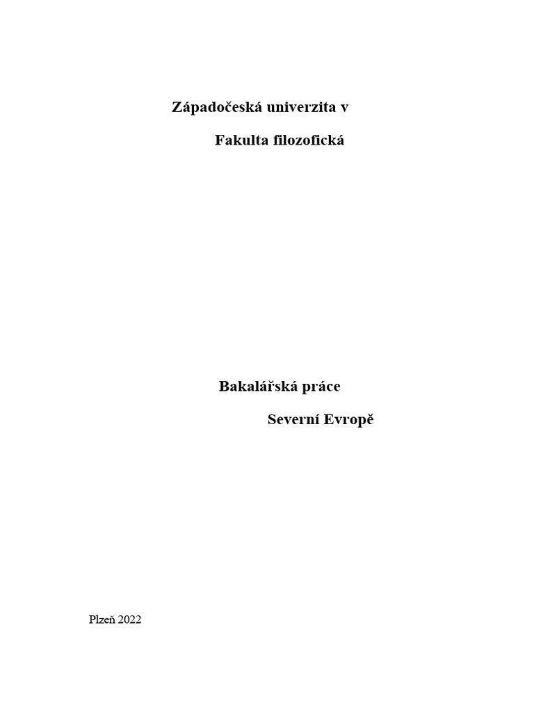 Integrace V Severni Evrope - Adam Pojar - Bakalarska Prace | PDF