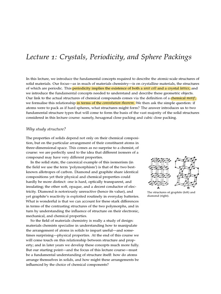 Structures of Solids Lecture Handouts | PDF
