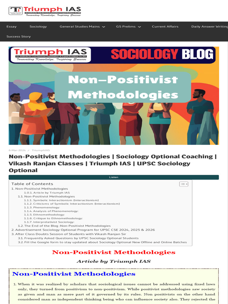 Non-Positivist Methodologies | PDF