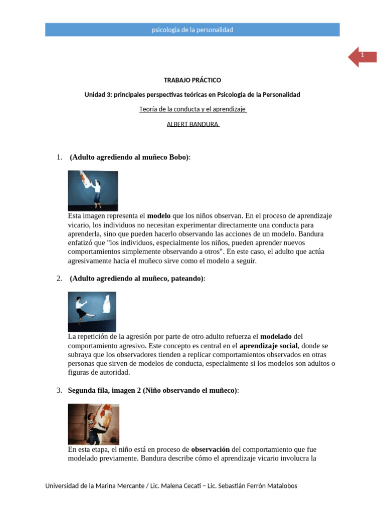 Trabajo Practico Bandura | PDF