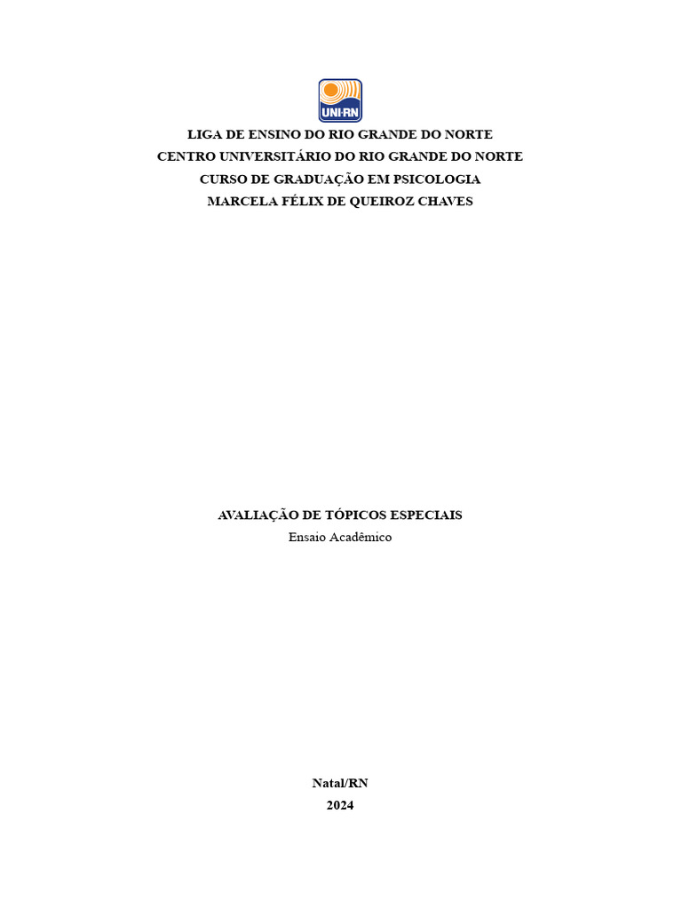 Ensaio - Topicos Especiais V | PDF