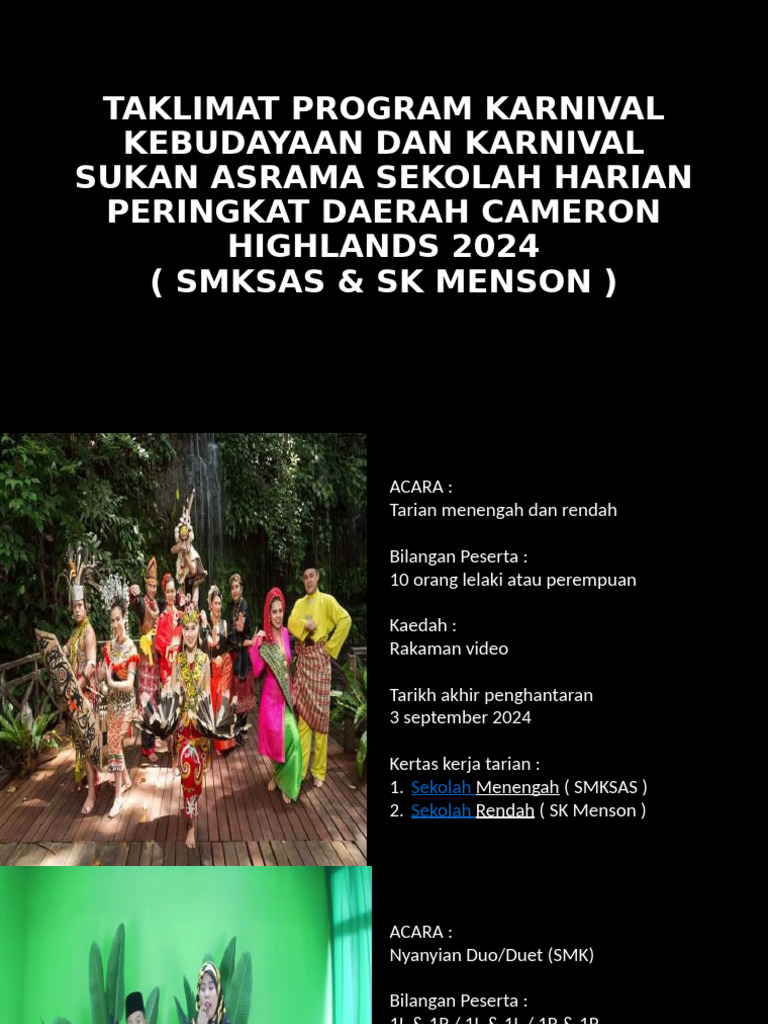 Taklimat Program Karnival Kebudayaan Dan Karnival Sukan Asrama | PDF