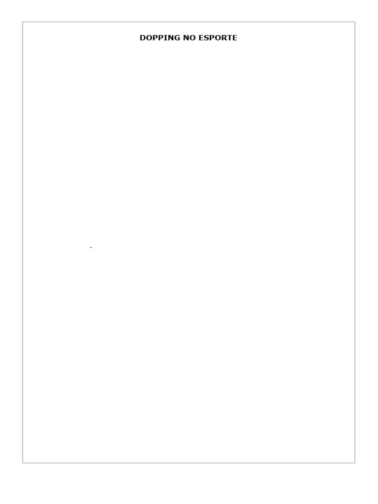 DOPPING NO ESPORTE 9º Ano | PDF