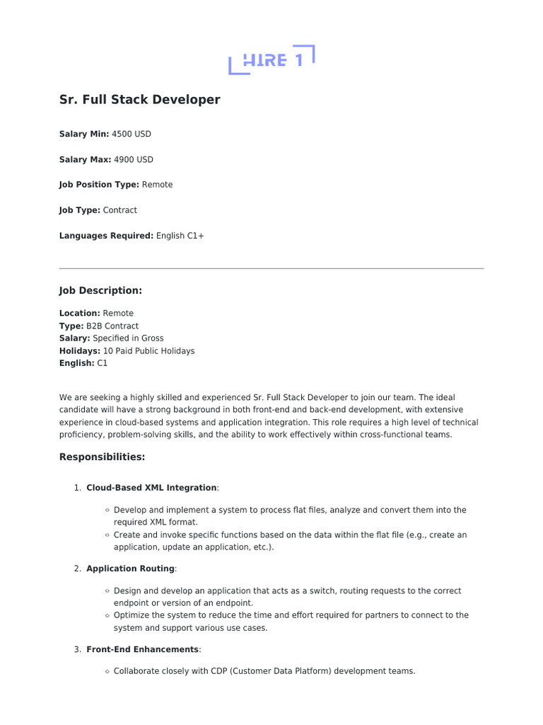 Sr. Full Stack Developer | PDF