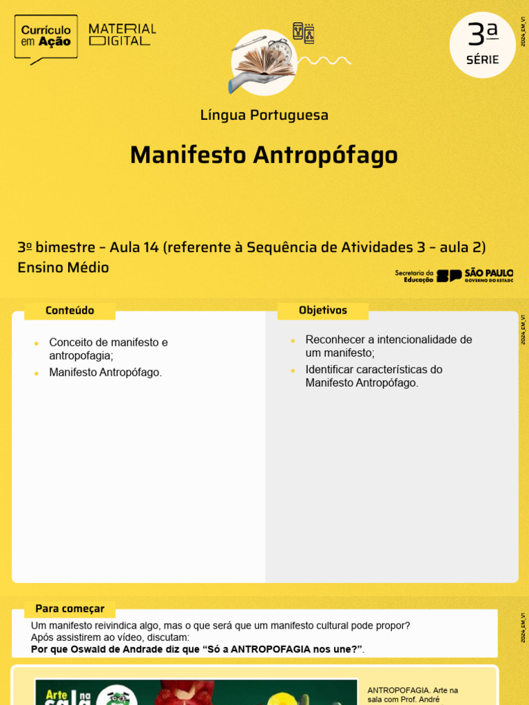 Manifesto Antropófago: Língua Portuguesa | PDF