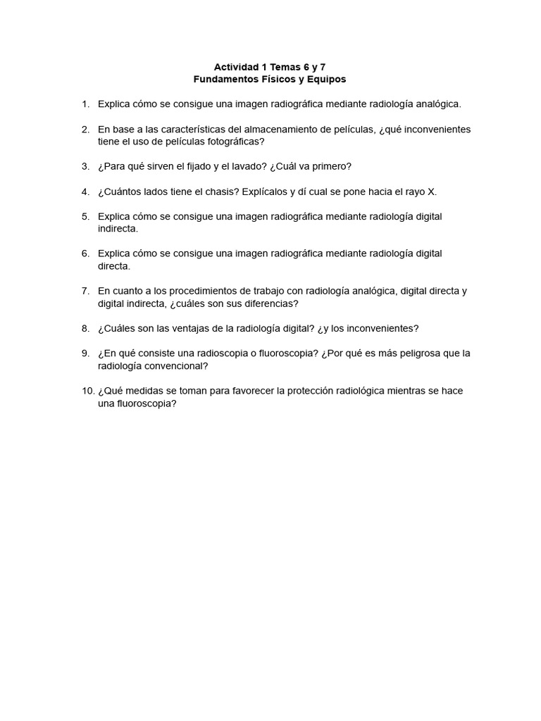 Actividad 1 Temas 6 y 7 FFYE | PDF