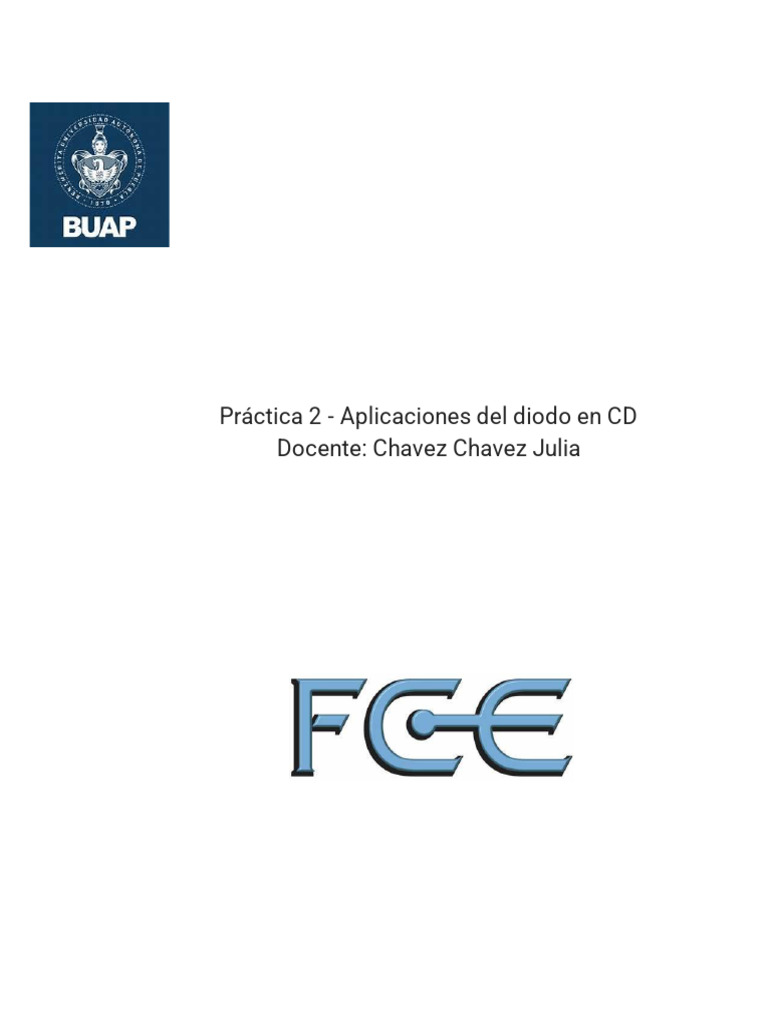 Práctica 2 - Aplicaciones Del Diodo en CD | PDF | Diodo | Red eléctrica