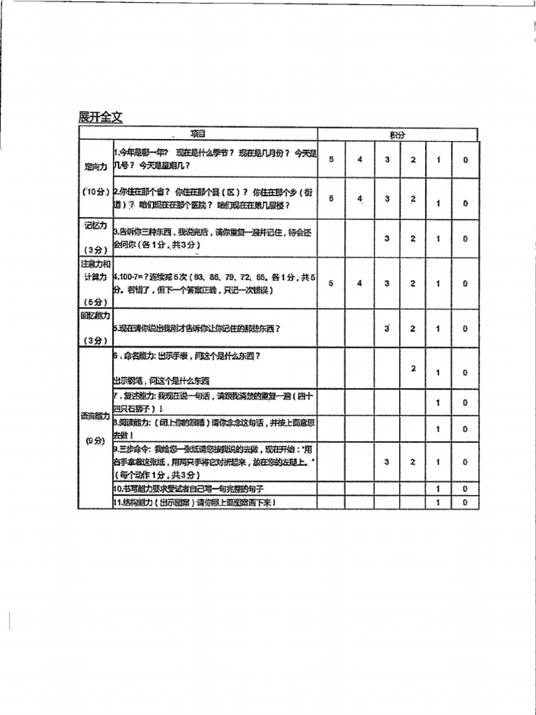 Chinese MMSE Scanned | PDF