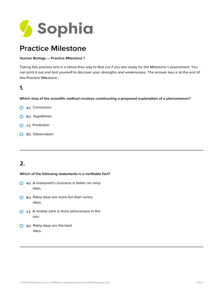 Humbio1001 Unit 1 Practice Milestone | PDF