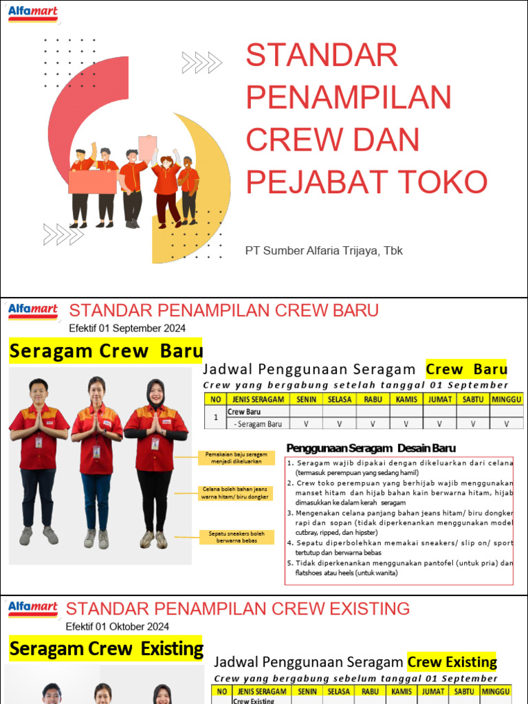Standar Penampilan Baru Crew Dan Pejabat Toko 2024 | PDF