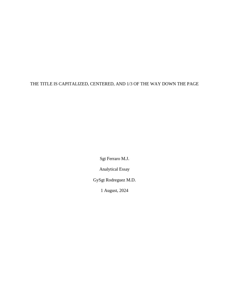 SNCOA Essay Template | PDF