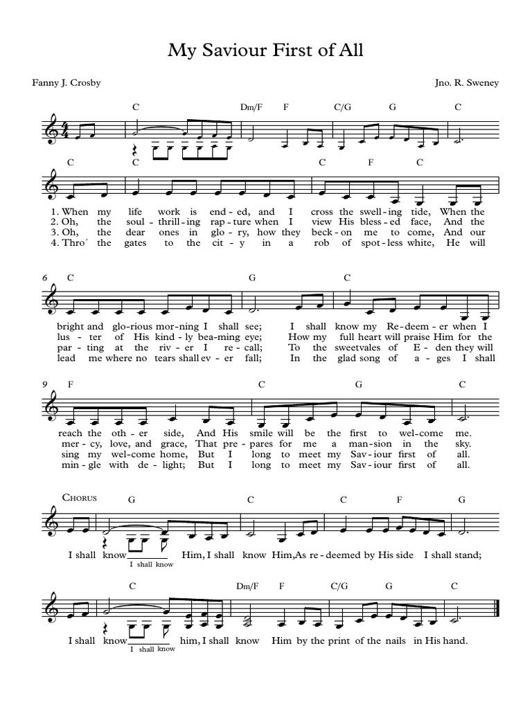 My Saviour First of All - Partitura Completa | PDF