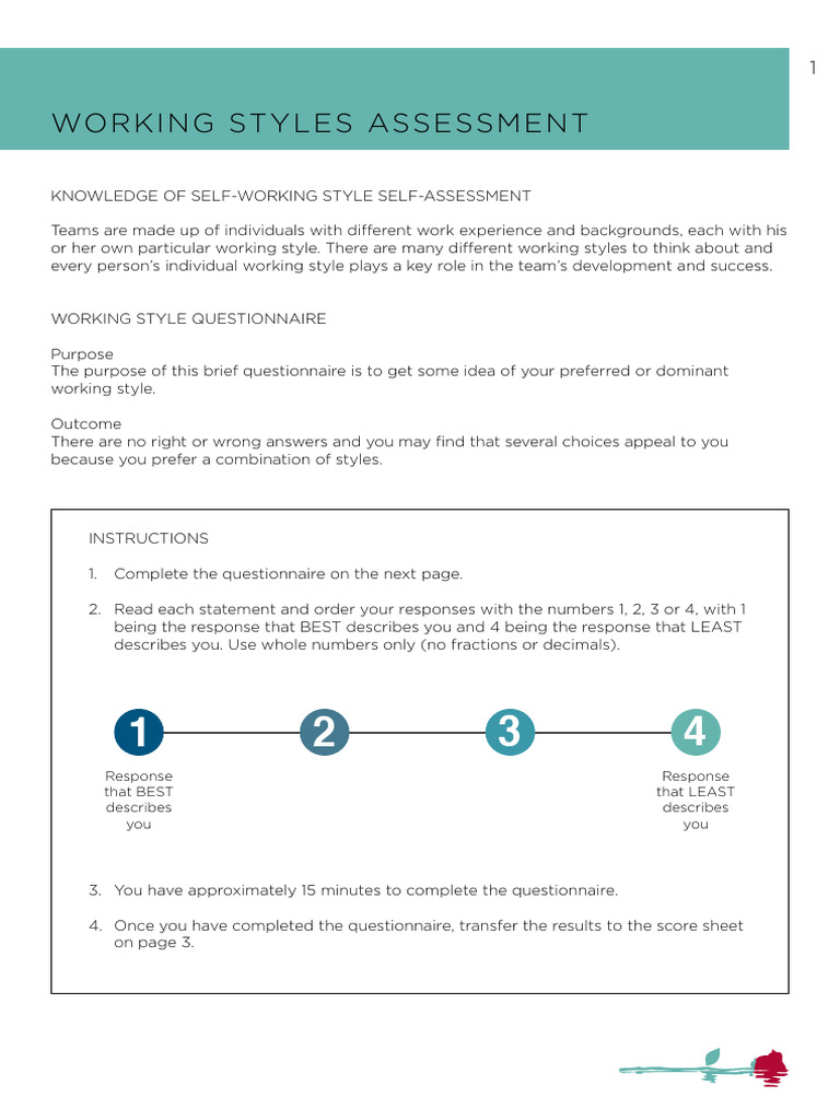 RITO - Working Styles Assessment V1 | PDF