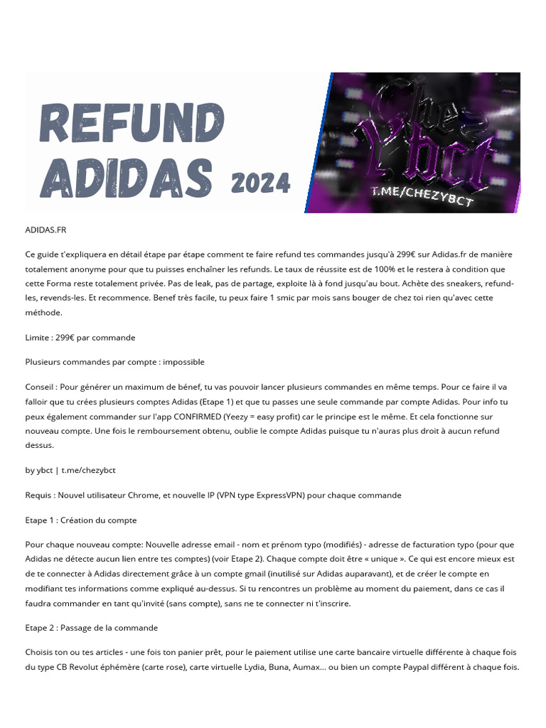 Refund Adidas by Ybct | PDF