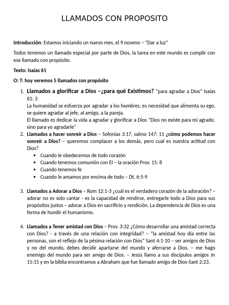 Llamados Con Proposito | PDF