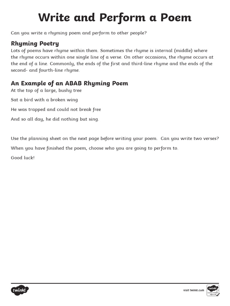 Rhyming Poem Writing Guide | PDF
