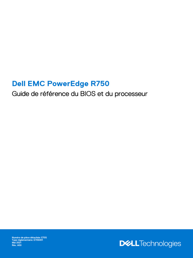 Poweredge r750 - Reference Guide2 - FR FR | PDF