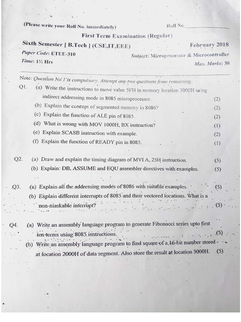 Previous Year MPMC Sessionals | PDF