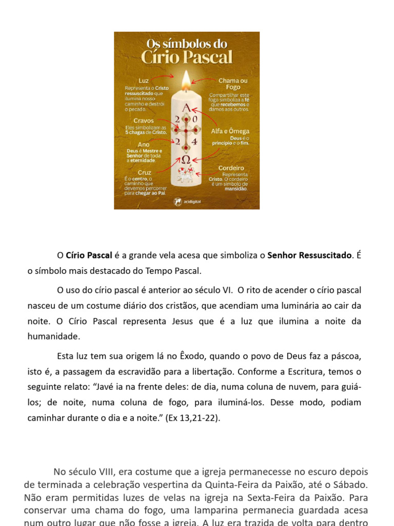 Significado e Uso do Círio Pascal | PDF | Ciências Sociais | Filosofia