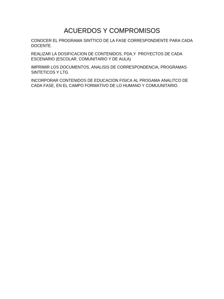Acuerdos y Compromisos | PDF