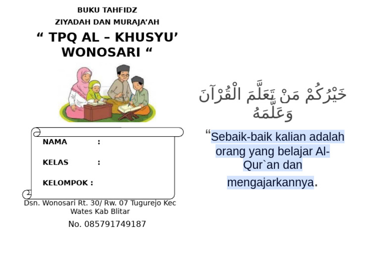 Buku Tahfidz Cover | PDF