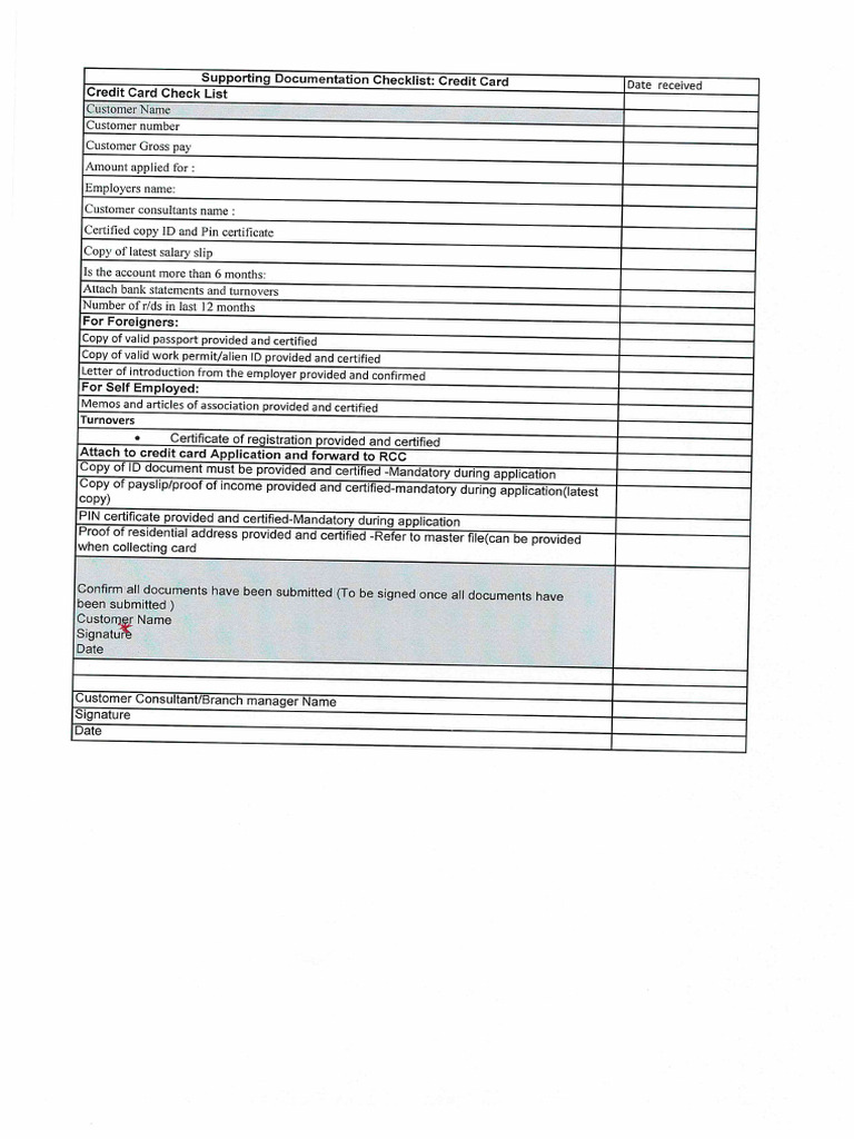 credit card form | PDF