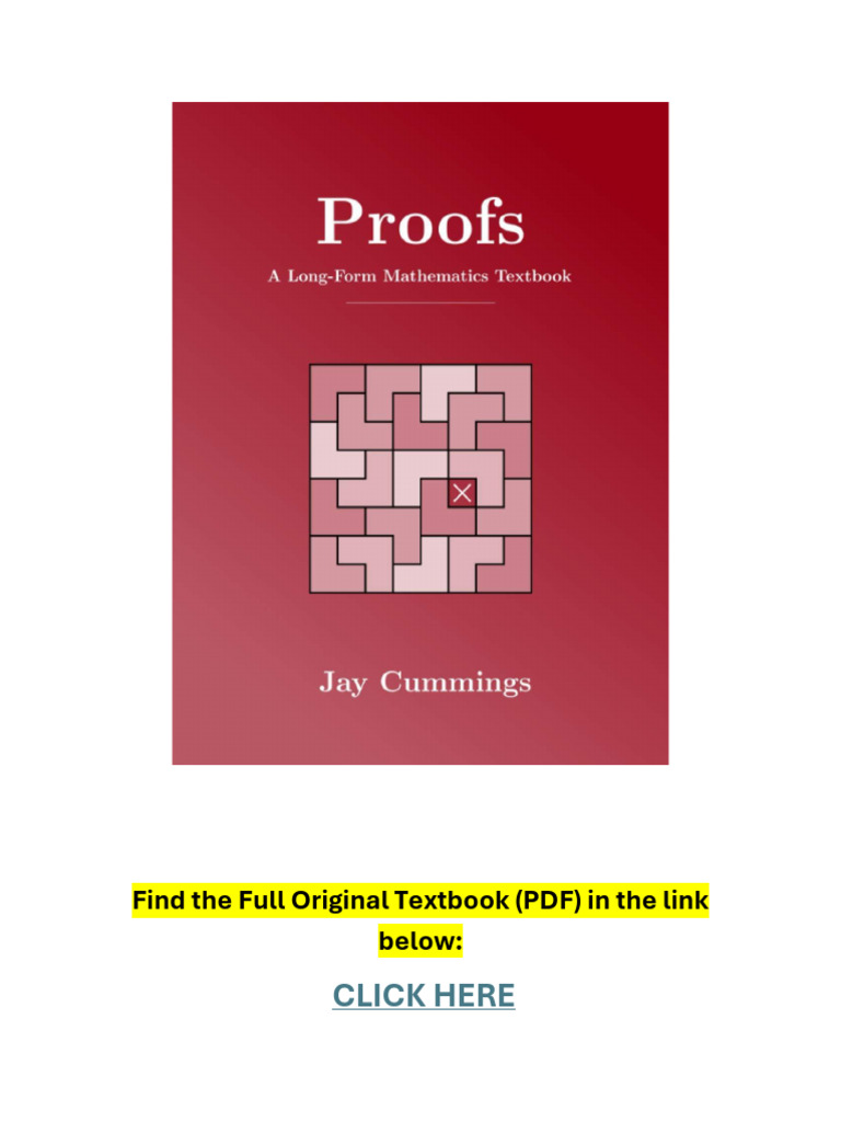 Proofs A Long-Form Mathematics Textbook | PDF | Theorem | Mathematical ...