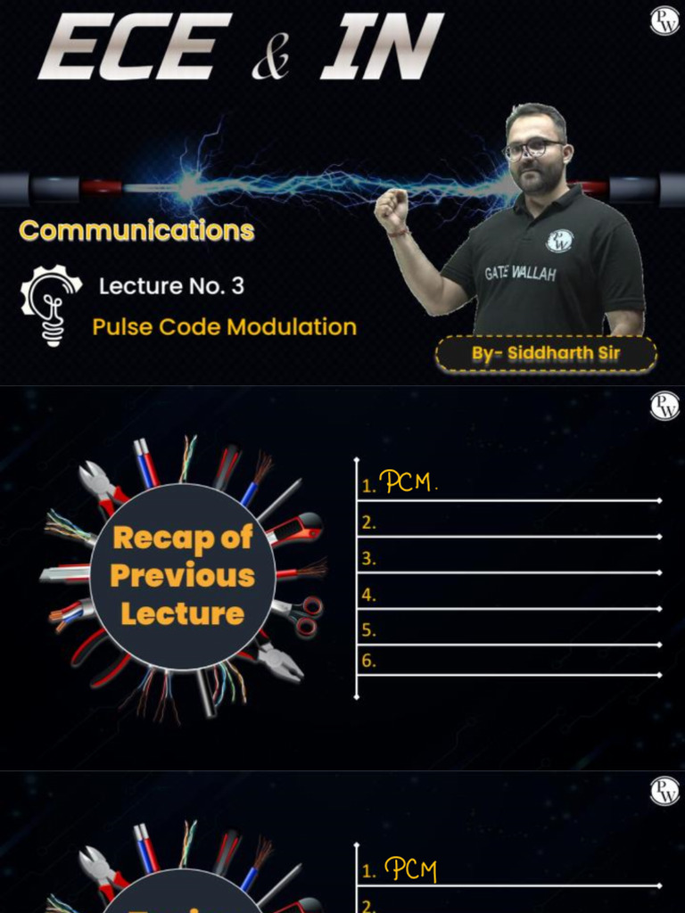 Pulse Code Modulation 03 - Class Notes (By Siddharth Sir) | PDF