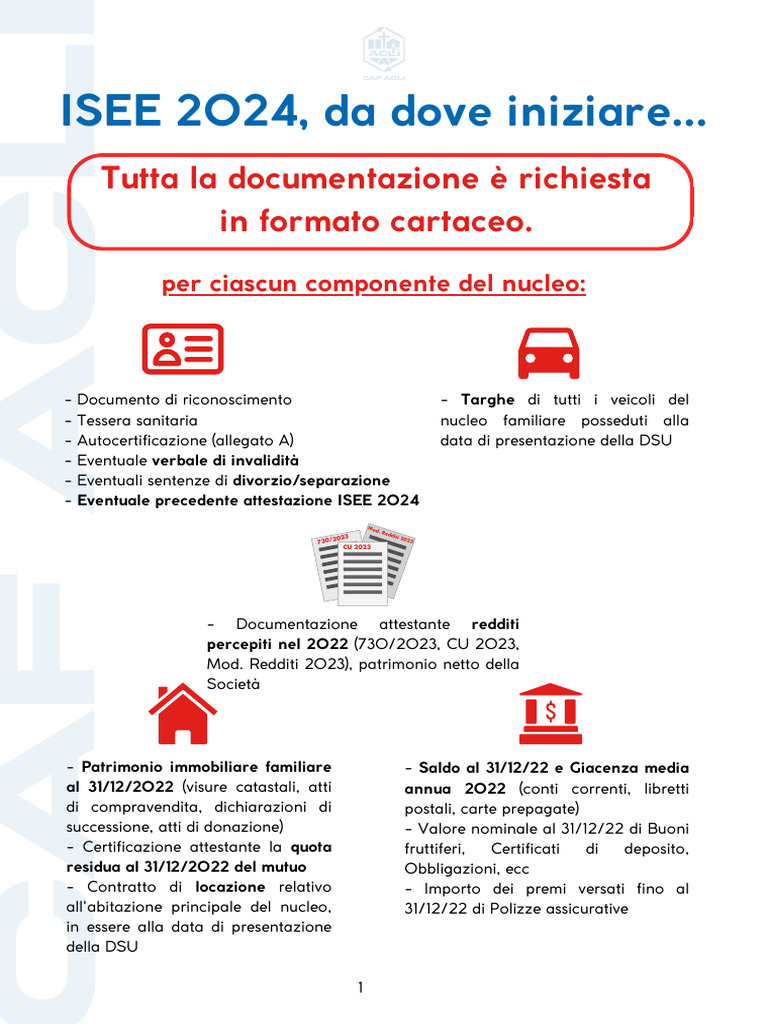 2024 - Elenco Documenti ISEE | PDF