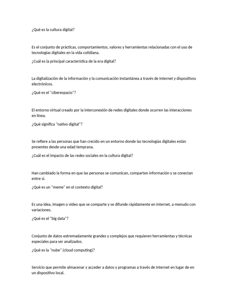 Qué Es La Cultura Digital Pdf