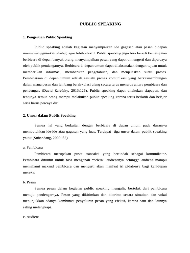PUBLIC SPEAKING | PDF