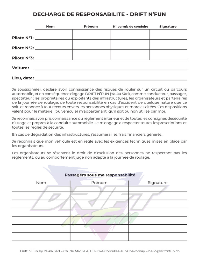 Decharge Responsabilite DNF 2023 | PDF