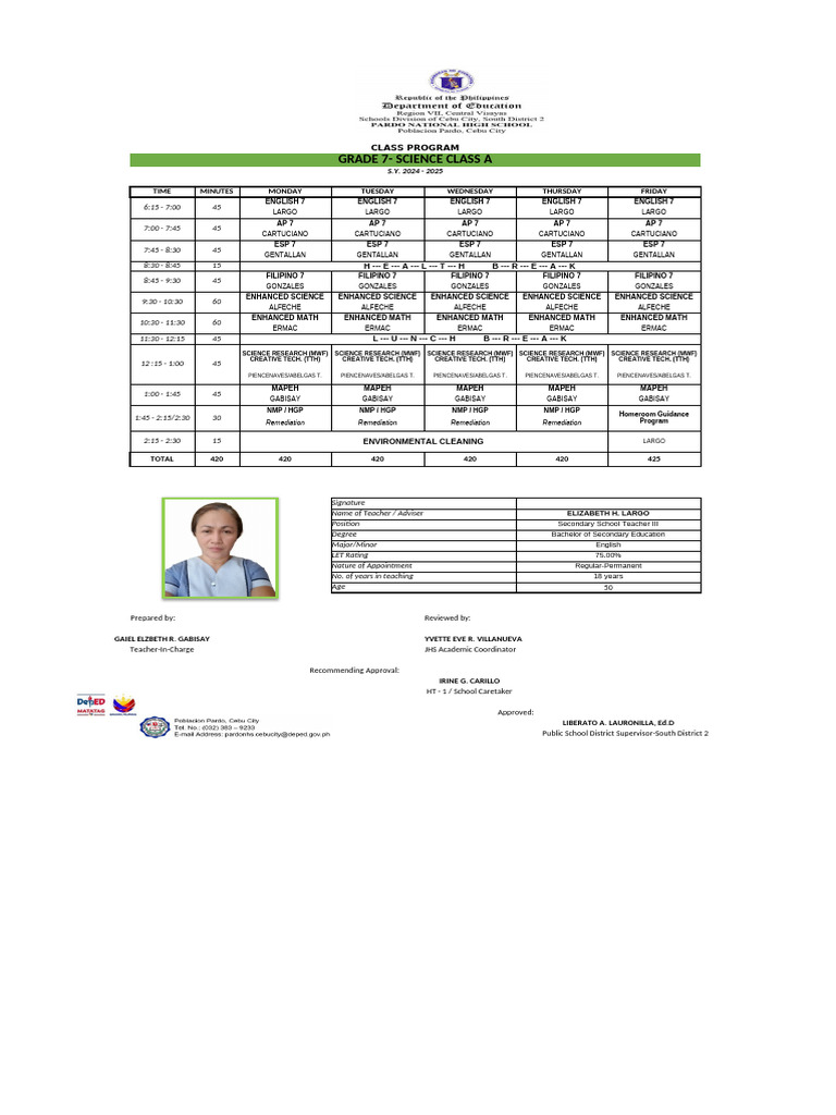 G7 Class Prog 24 25 | PDF