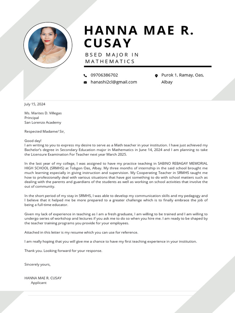 SLA Application Letter | PDF