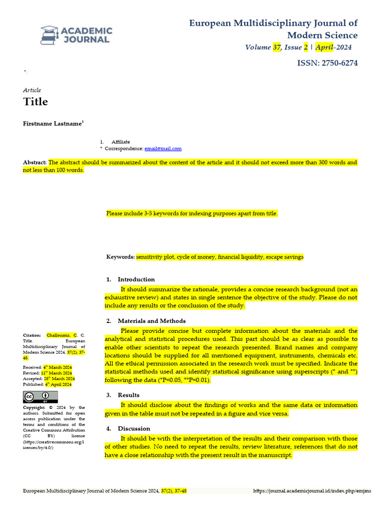 Template EMJMS | PDF