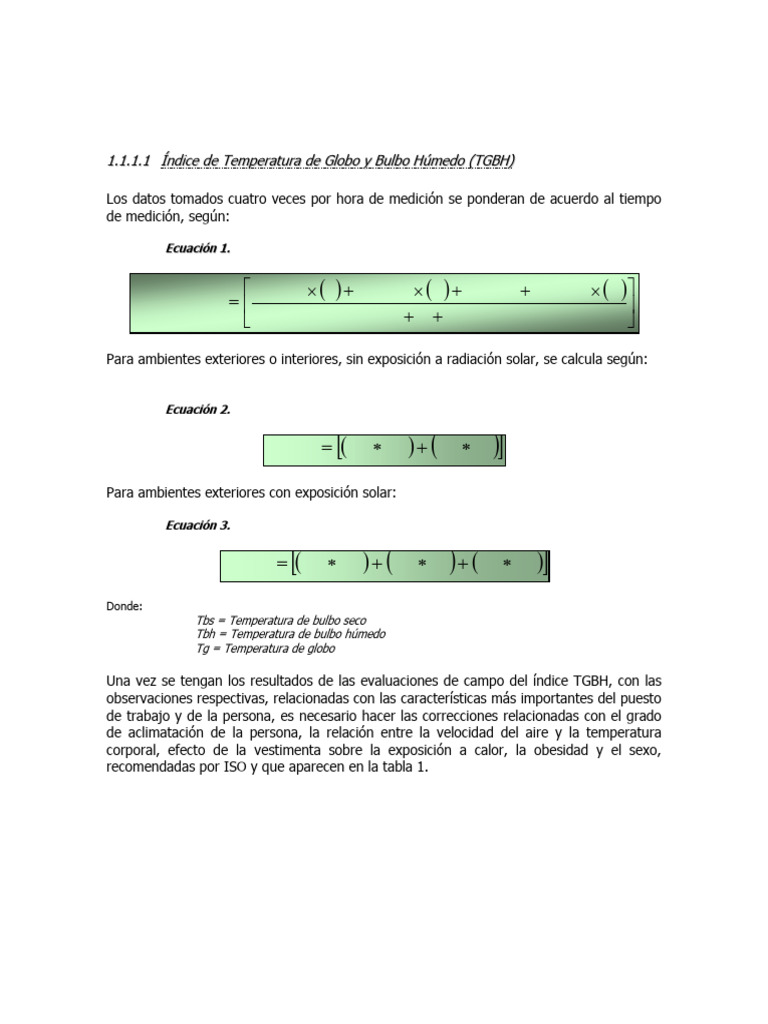 Formulas Estres Calorico | PDF