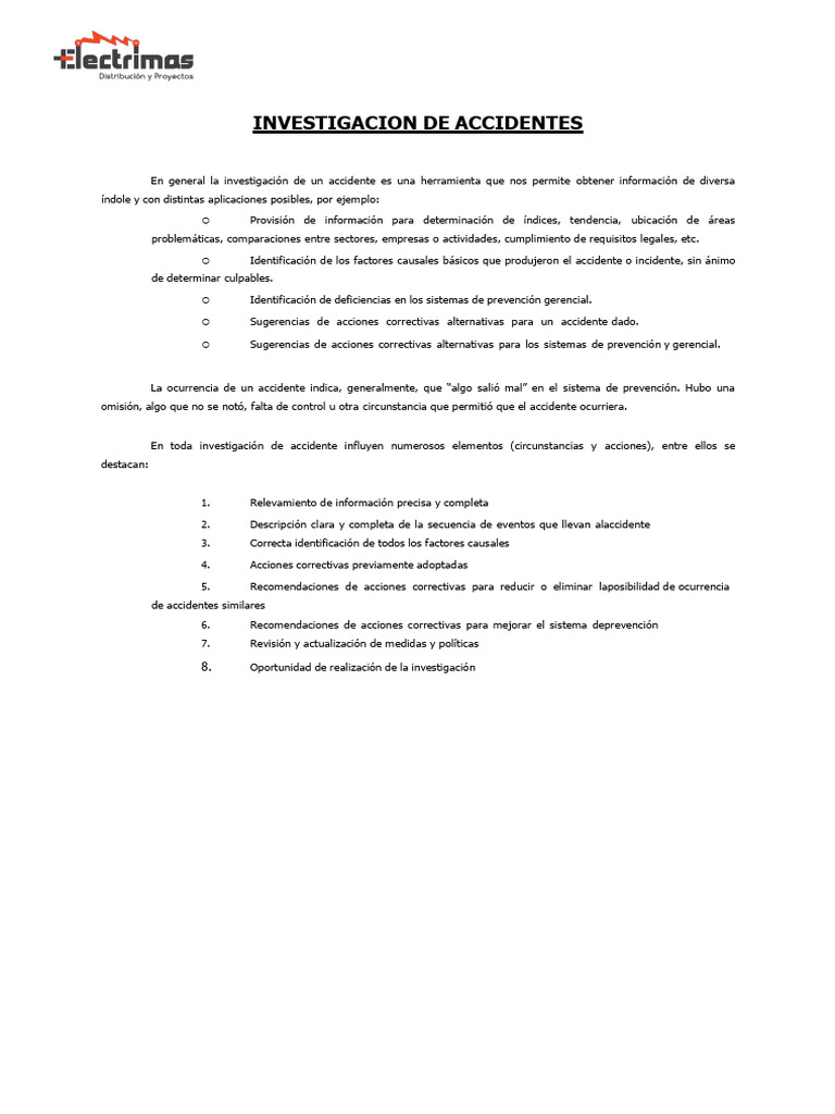 Investigacion de Accidente | PDF | Información | Business