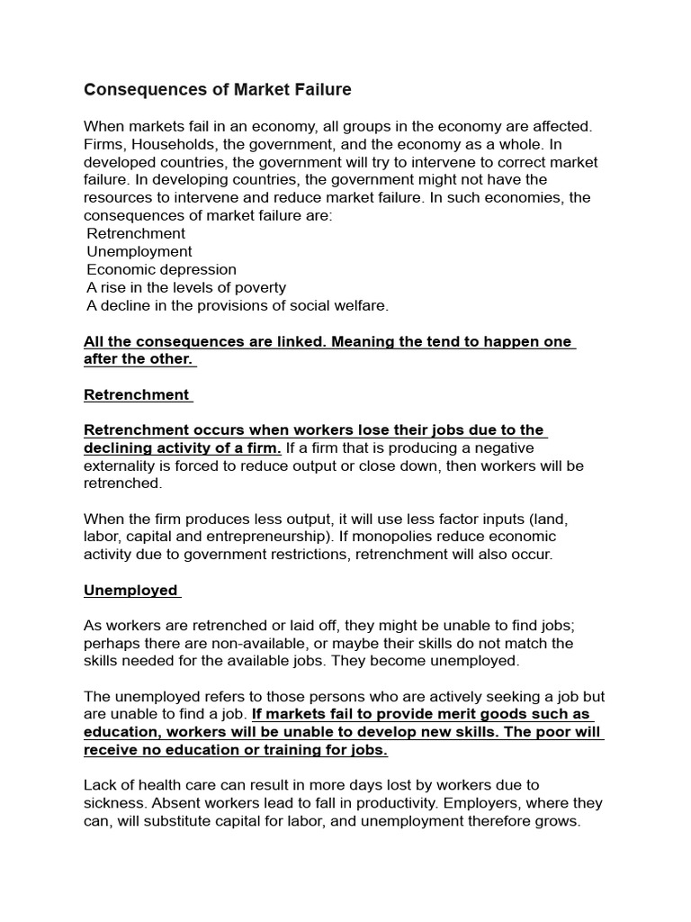 Consequences of market failure | PDF