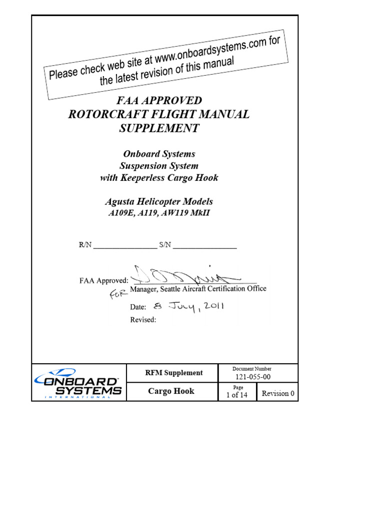 Rotorcraft Flight Manual Supplement: Faa Approved | PDF