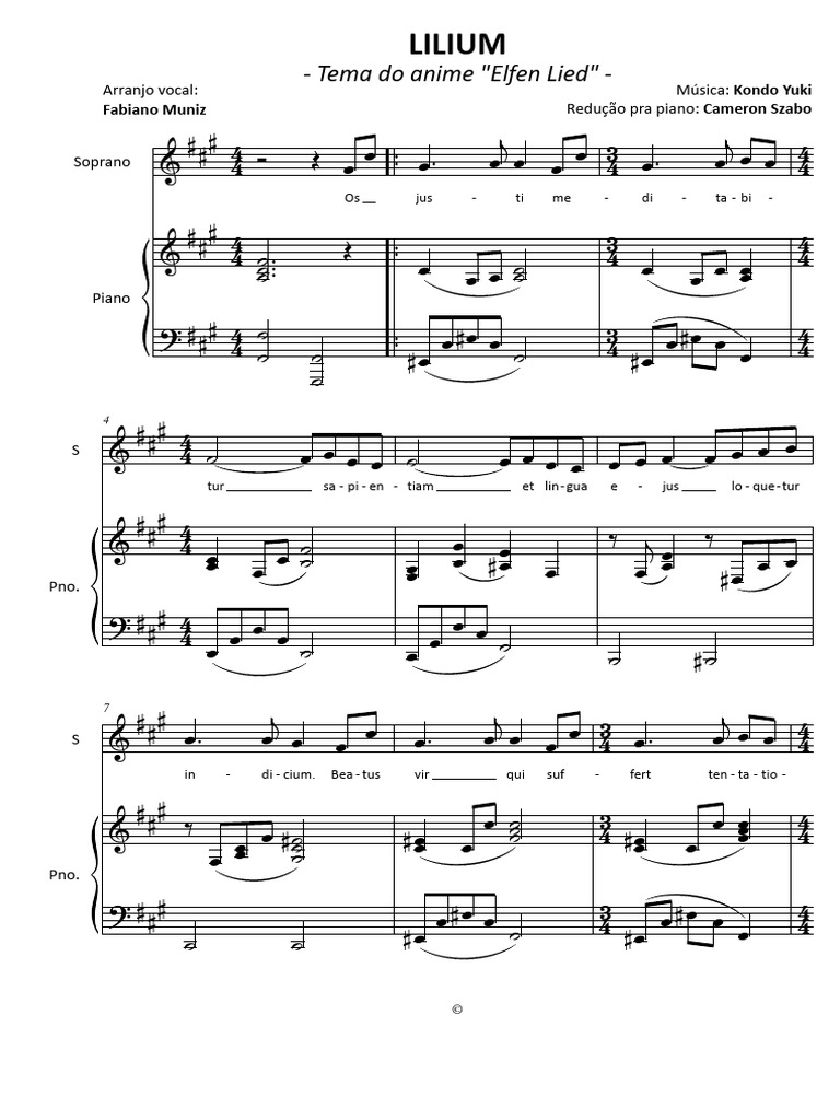 Lillium (Elfen Lied Theme) | PDF