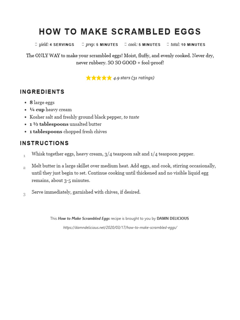 Scrambled Eggs | PDF