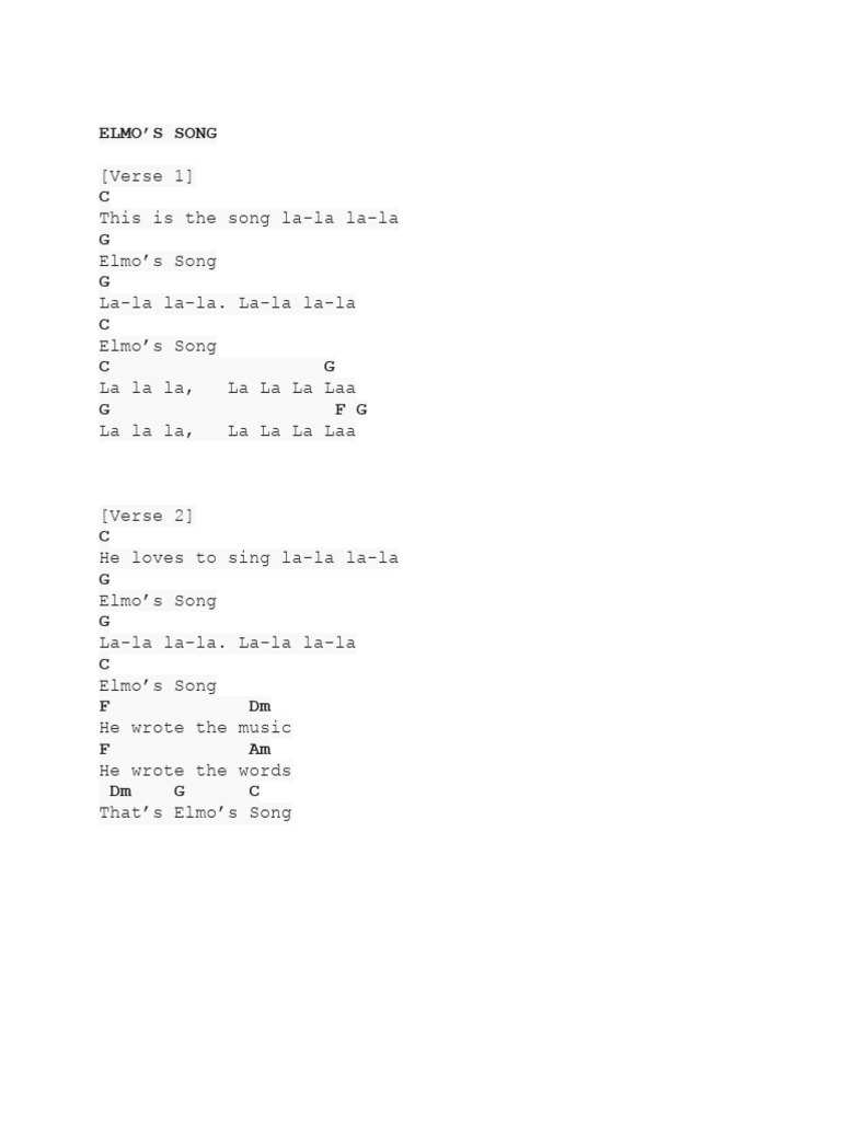 Elmos Song | PDF