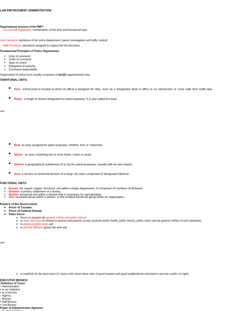 Organizational Structure of The PNP?: Line and Staff Organization | PDF