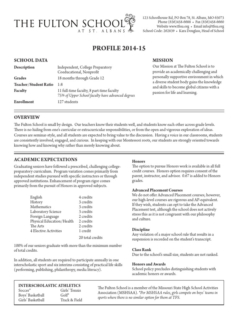 TFS School Profile | PDF