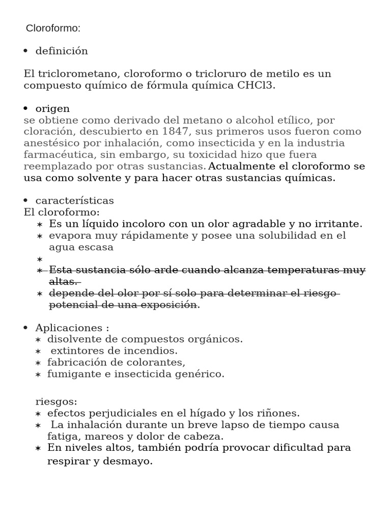 Cloroformo | PDF