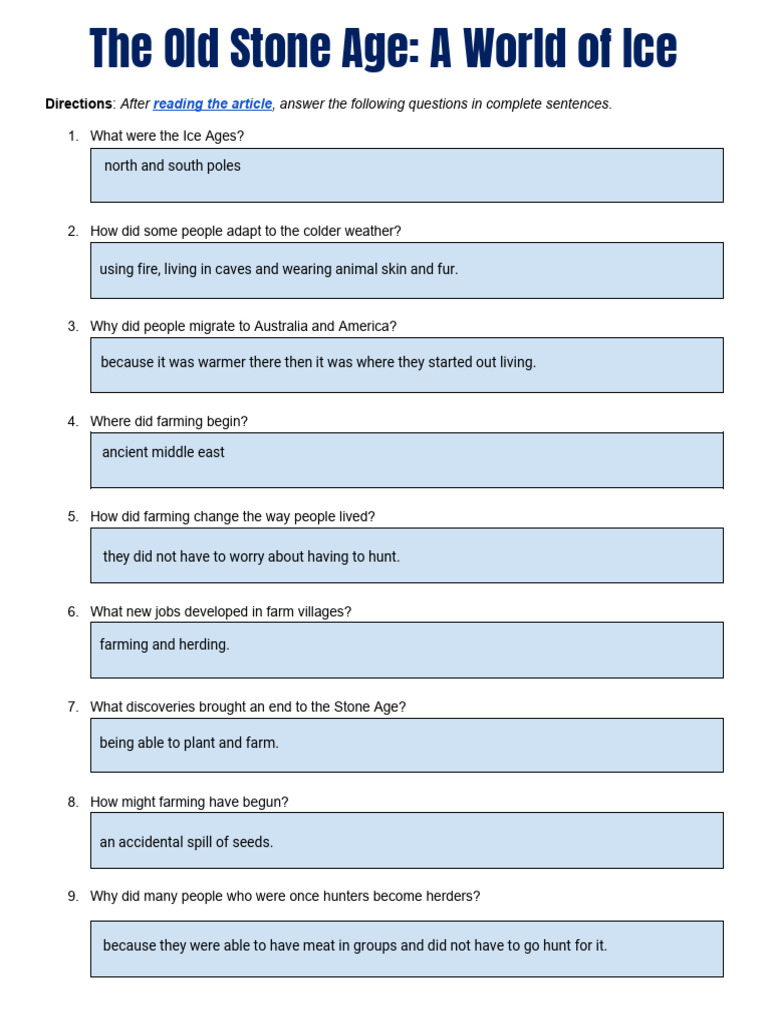 A World of Ice Reading and Questions | PDF