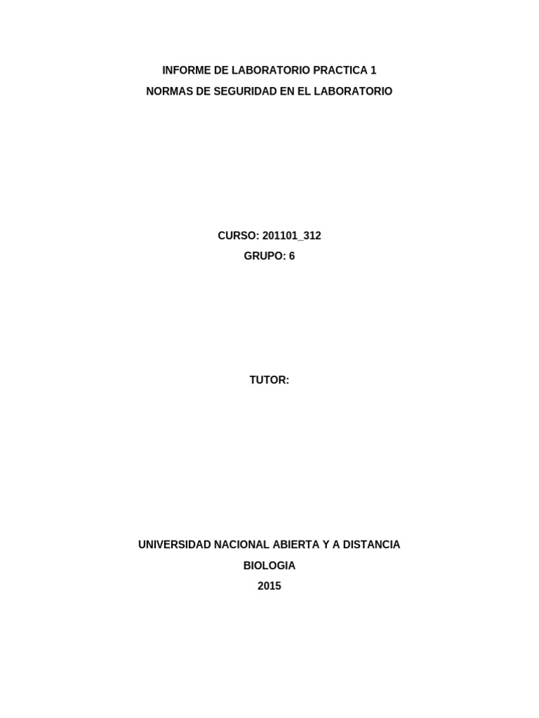 INFORME DE LABORATORIO PRACTICA 1 | PDF INFORME DE LABORATORIO PRACTICA 1 | PDF