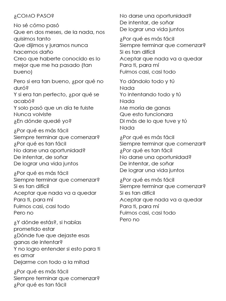 Canciones Letra | PDF